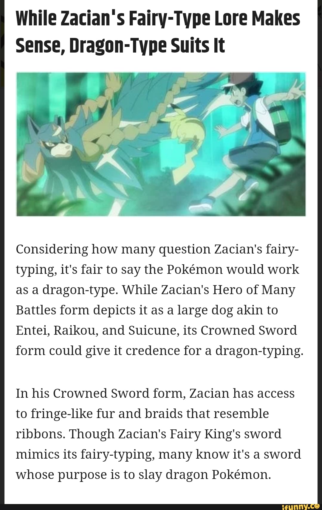 Zacians memes. Best Collection of funny Zacians pictures on iFunny