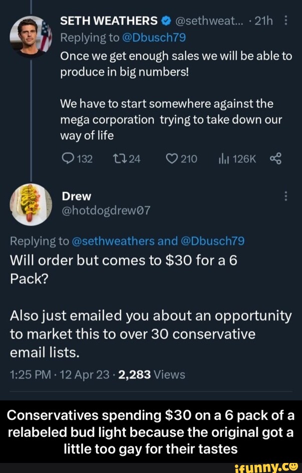 SETH WEATHERS @sethweat... Replying to @Dbusch79 Once we get enough ...