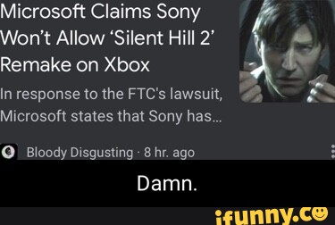 Microsoft Claims Sony Won't Allow 'Silent Hill Remake on Xbox In ...
