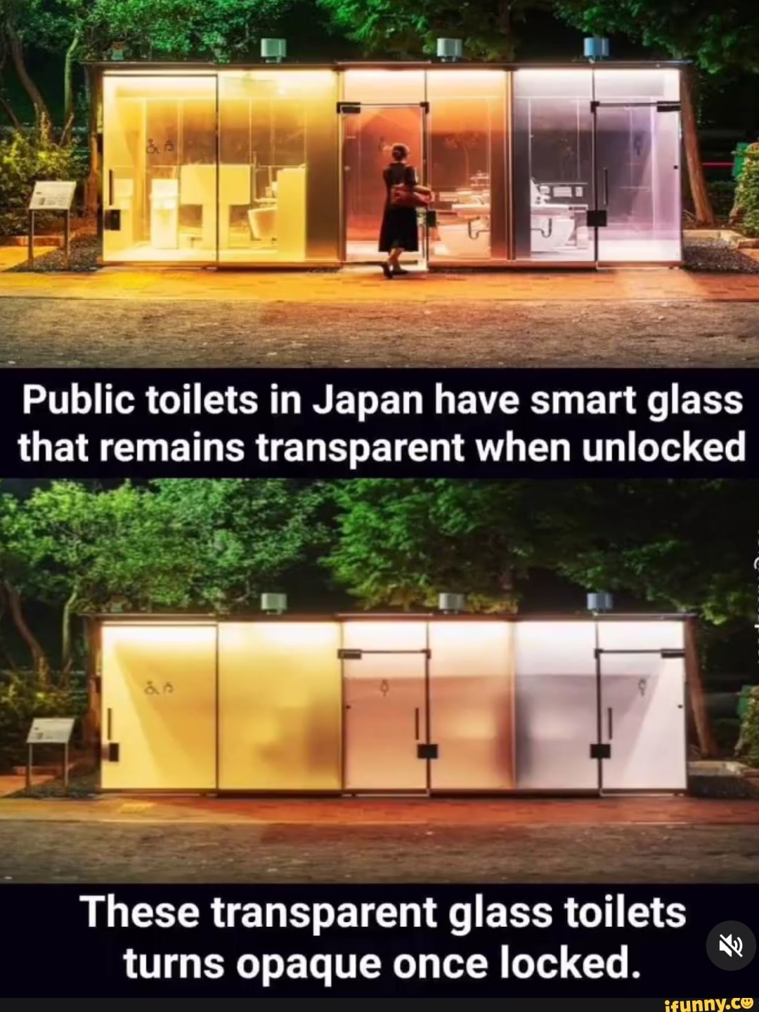 Public toilets in Japan have smart glass that remains transparent when ...