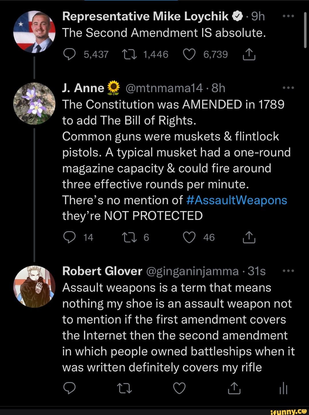 Representative Mike Loychik Sh The Second Amendment IS absolute. 5.437 ...