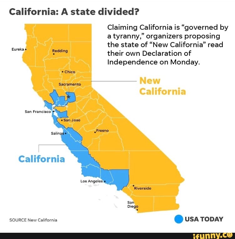 California: A state divided? Claiming California is "governed by a ...
