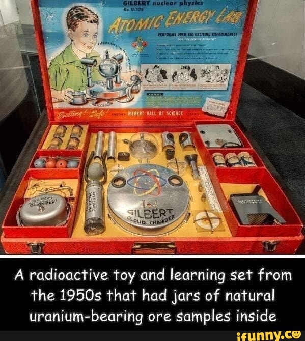 A radioactive toy and learning set from the 1950s that had jars of ...