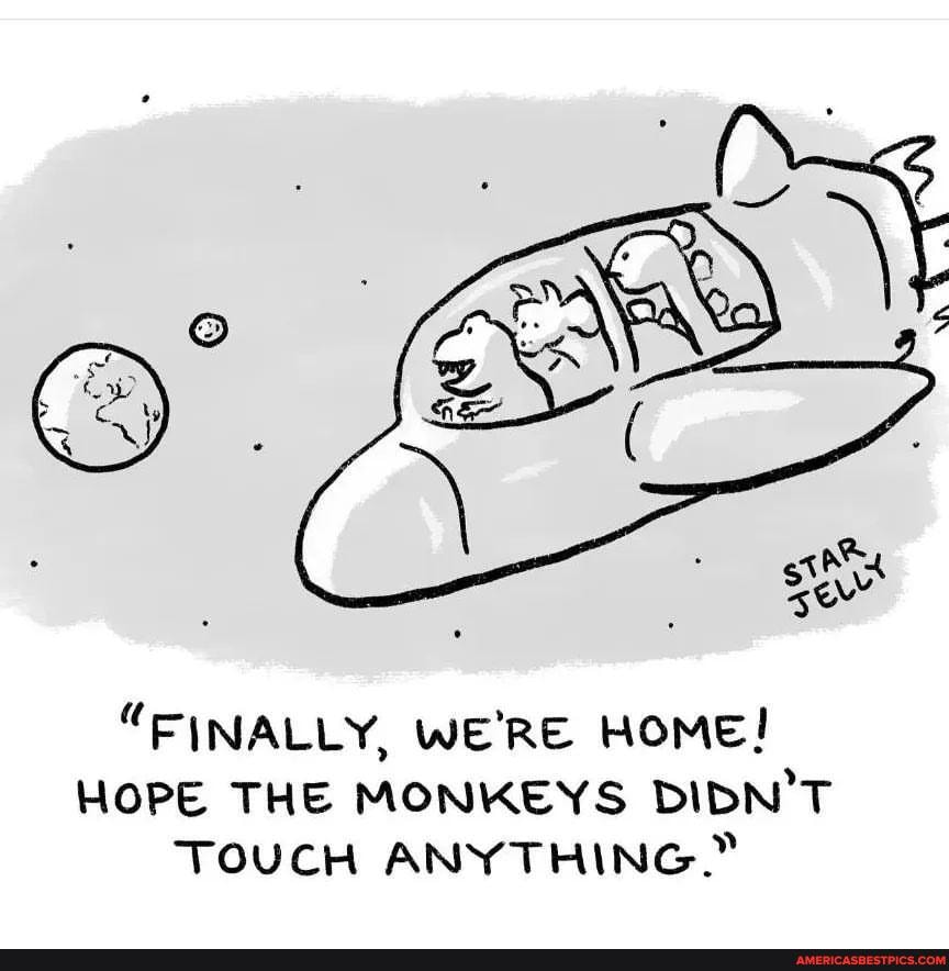 "FINALLY, WE'RE HOME! HOPE THE MONKEYS DIDN'T TOUCH ANYTHING ...