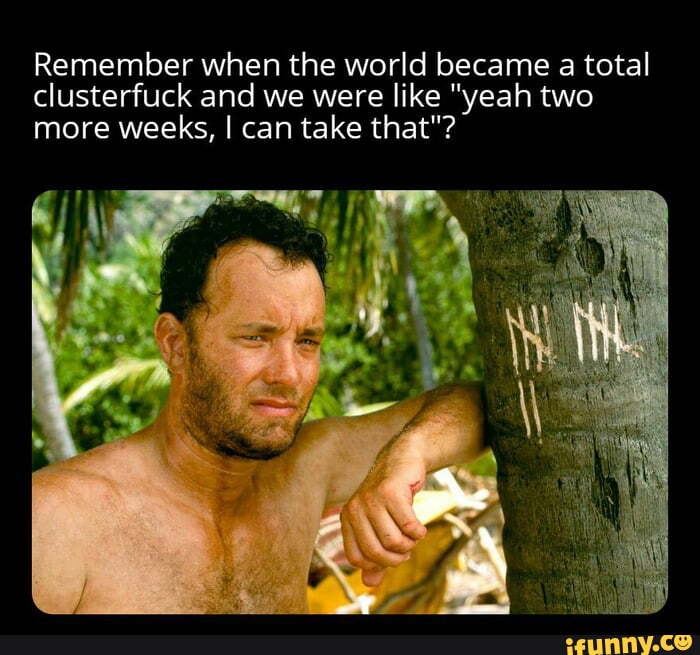 Remember when the world became a total clusterfuck and we were like ...