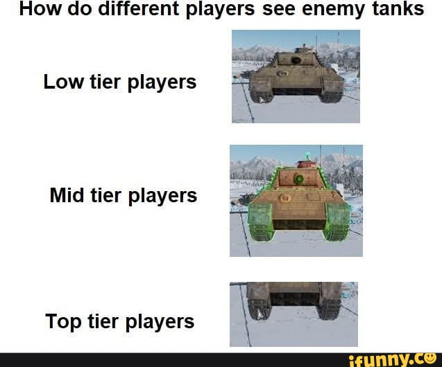 How do different players see enemy tanks Low tier players Mid tier ...