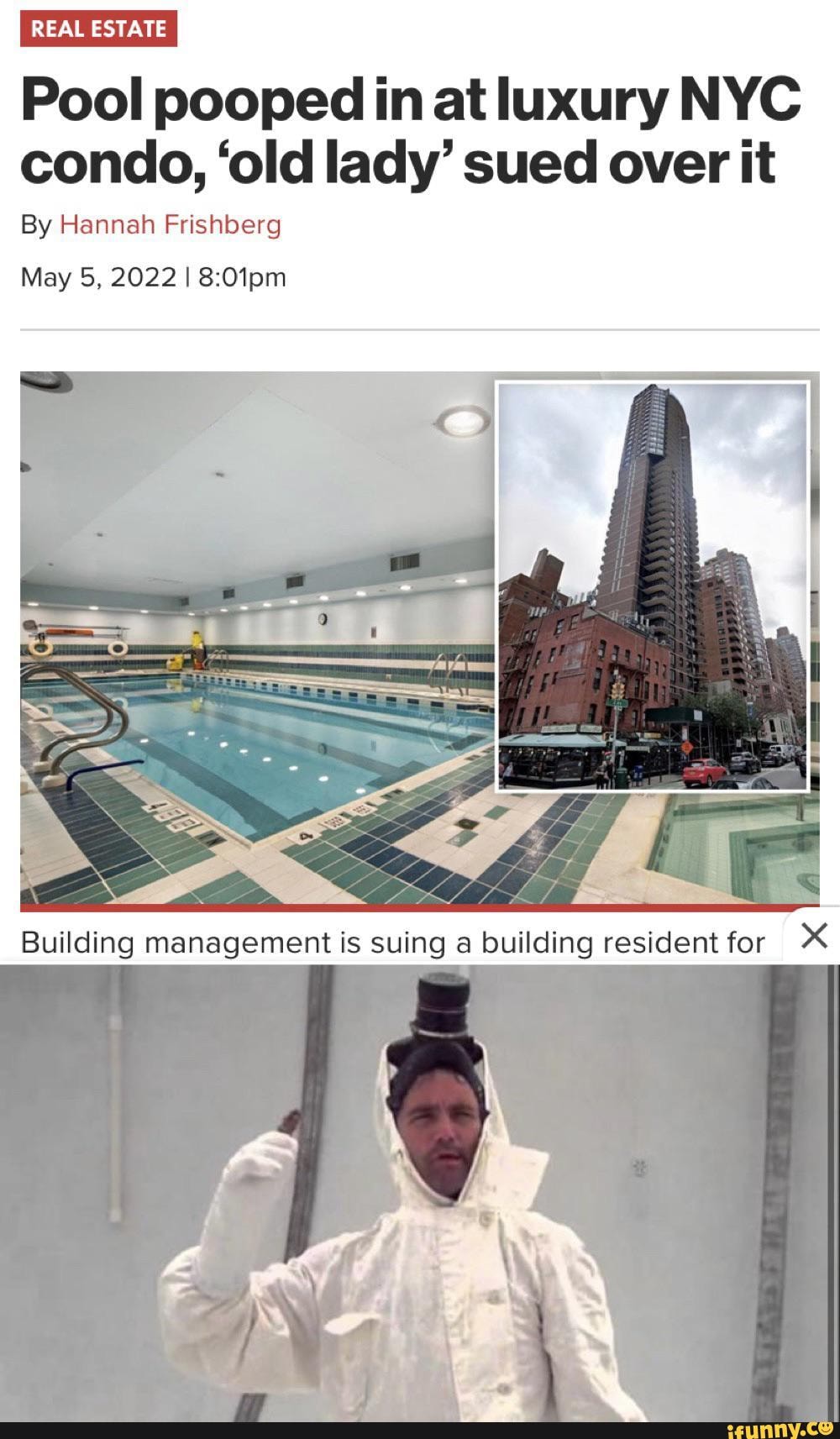 REAL ESTATE Pool pooped in at luxury NYC condo, 'old lady' sued over it ...