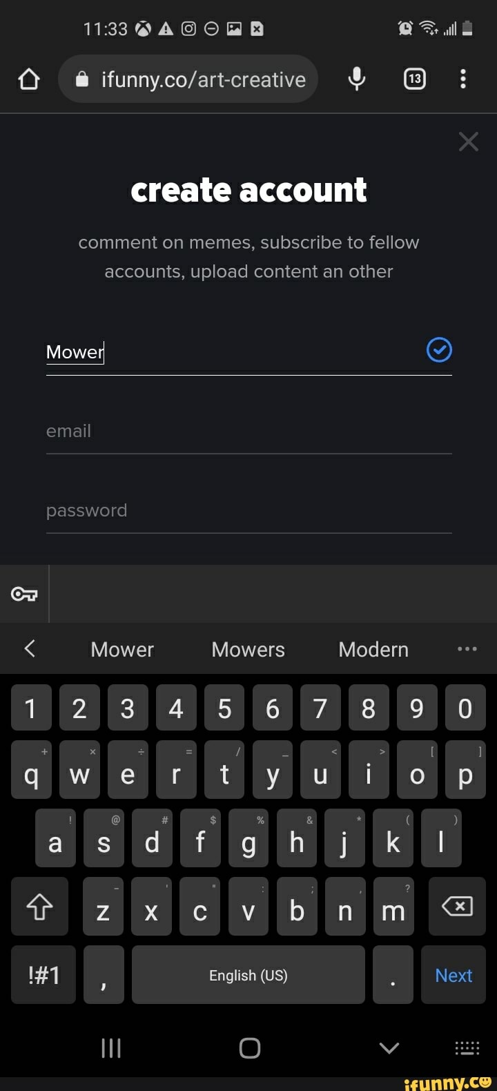 11330 A008 create account comment on memes, subscribe to fellow ...