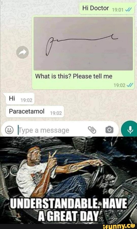Hi Doctor What is this? Please tell me Hi Paracetamol hype message ...
