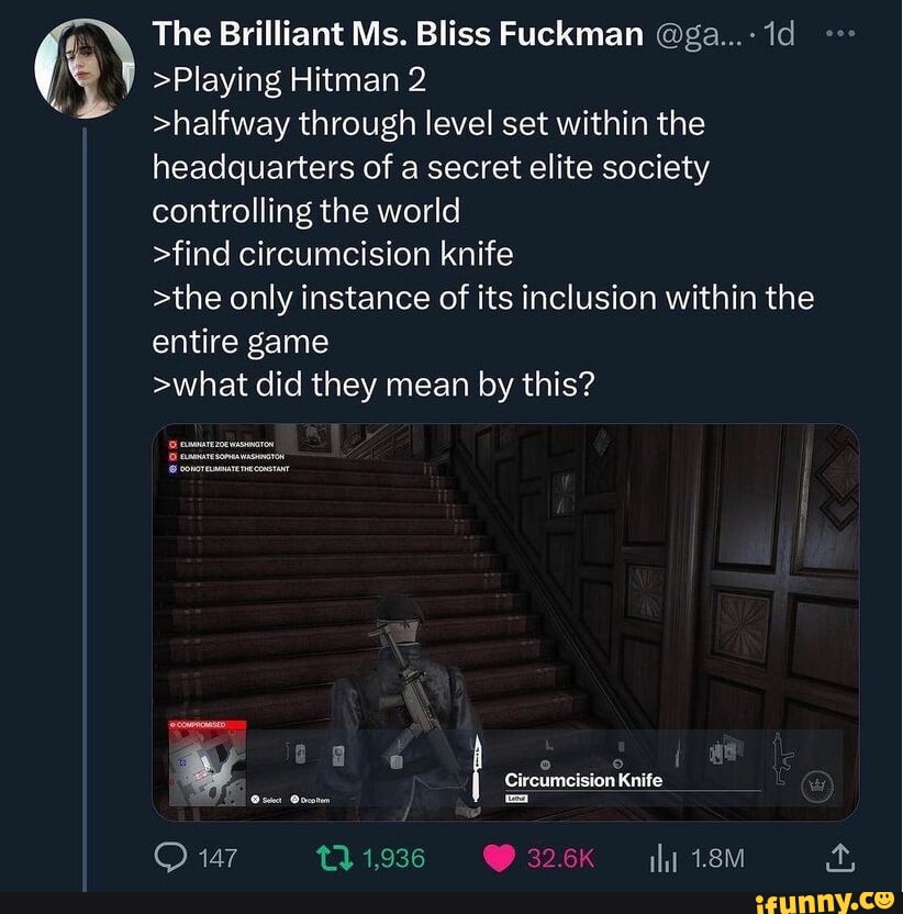 The Brilliant Ms. Bliss Fuckman @ga...- id >Playing Hitman 2 >halfway ...