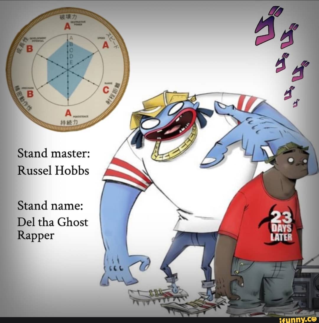 Stand master: Russel Hobbs Stand name: Del tha Ghost Rapper - iFunny