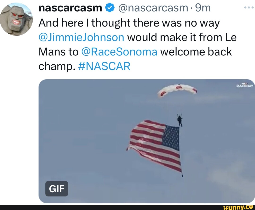 Nascarcasm @ @nascarcasm: Sim And here I thought there was no way ...