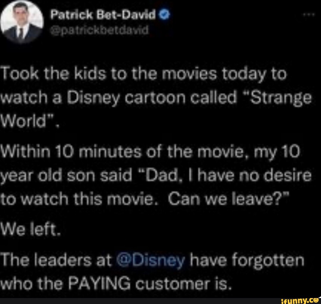 Patrick Bot @ Took the kids to the movies today to watch a Disney ...
