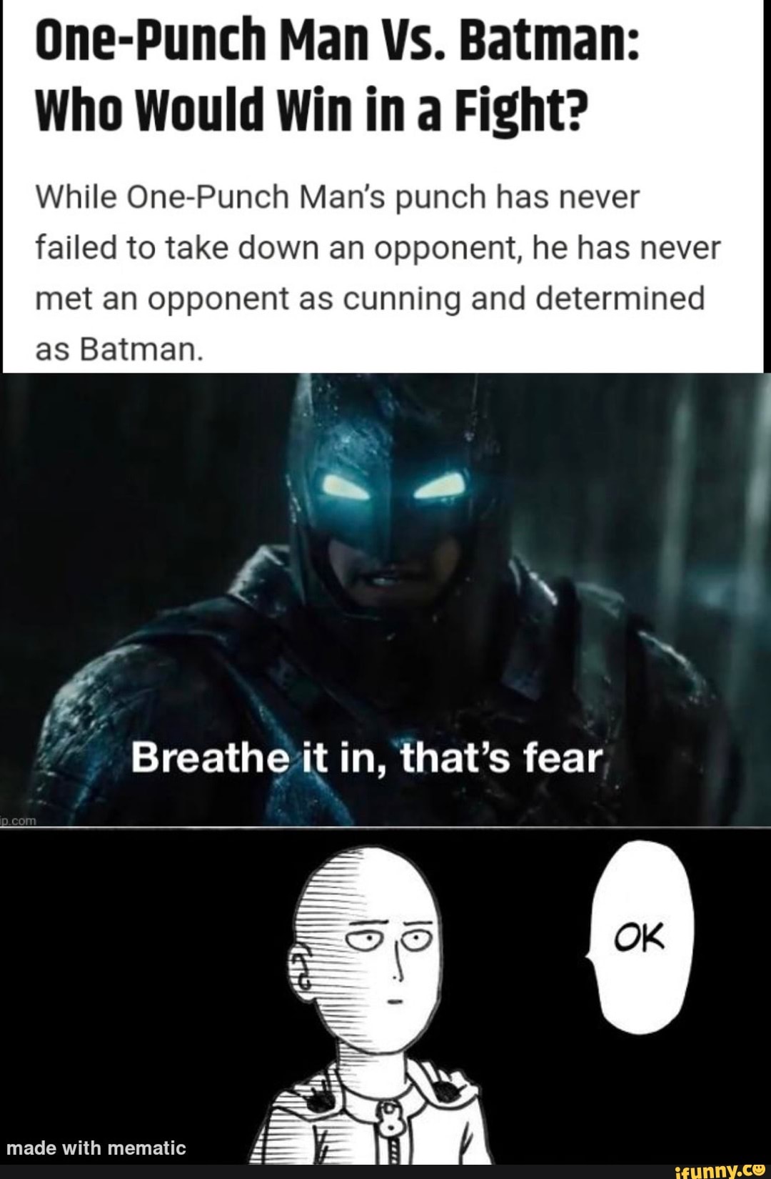 One-Punch Man Vs. Batman: Who Would Win in a Fight? While One-Punch Man ...