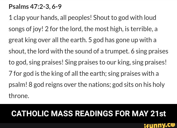 Psalms 6-9 clap your hands, all peoples! Shout to god with loud songs ...
