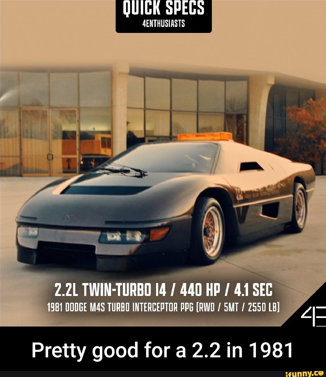 QUICK SPECS ENTHUSIASTS Z.2L TWIN-TURBO 14 / 440 HP / 4.1 SEC 1981 ...