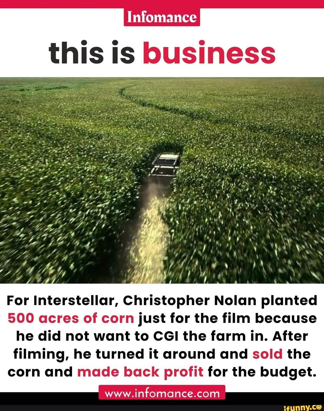 Infomance is business For Interstellar, Christopher Nolan planted 500 ...