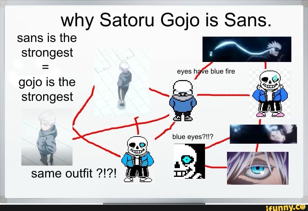 Why Satoru Gojo is Sans. sans is the strongest eyes?!? gojo is the ...