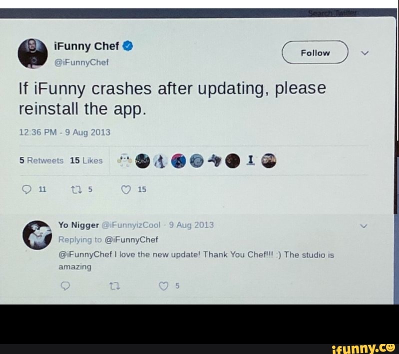 IFunny Chef (ARS If Funny crashes after updating, please reinstall the ...