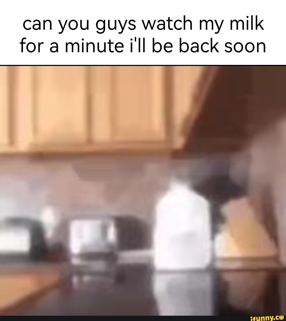 Can you guys watch my milk for a minute ill be back soon - iFunny