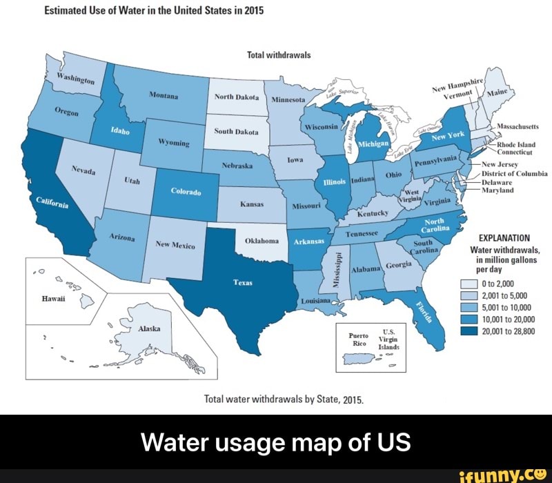 Estimated Use of Water in the United States in 2015 Total withdrawals ...