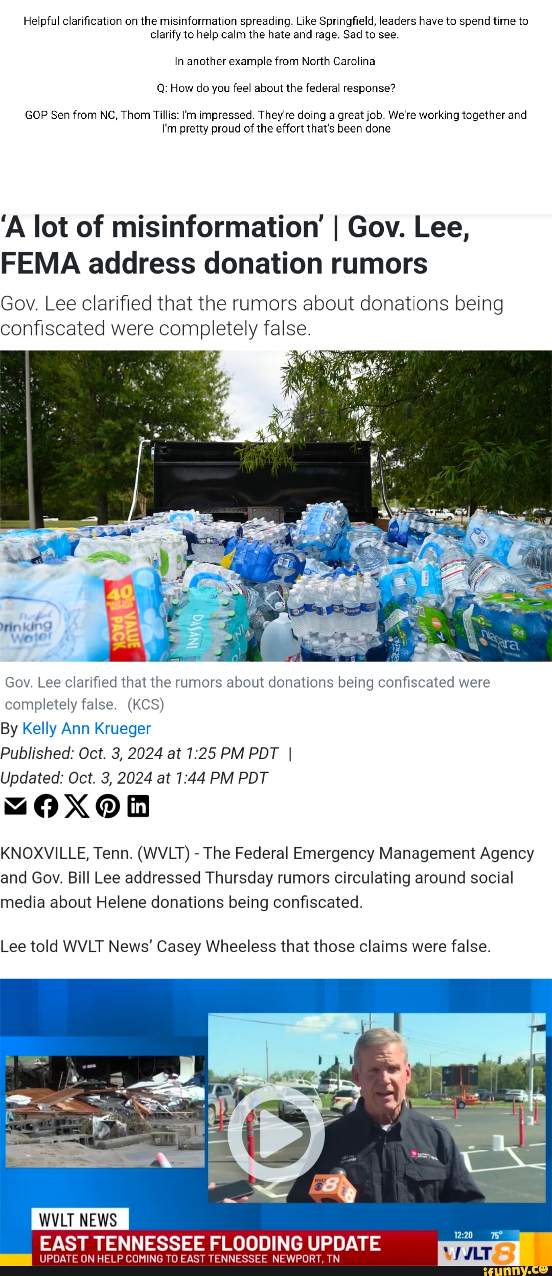 Helpful clarification on the misinformation spreading. Like Springfield ...