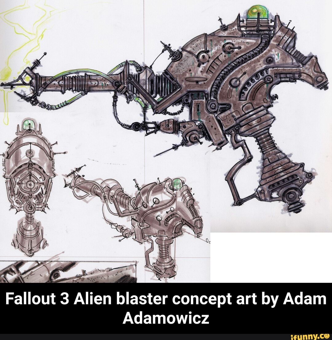 Fallout 3 Alien blaster concept art by Adam Adamowicz - Fallout 3 Alien ...