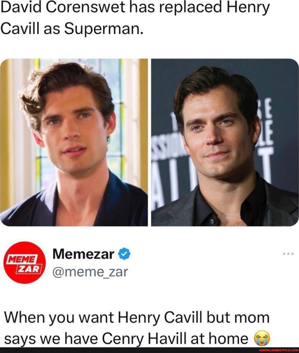 David Corenswet has replaced Henry Cavill as Superman. Memezar @meme ...