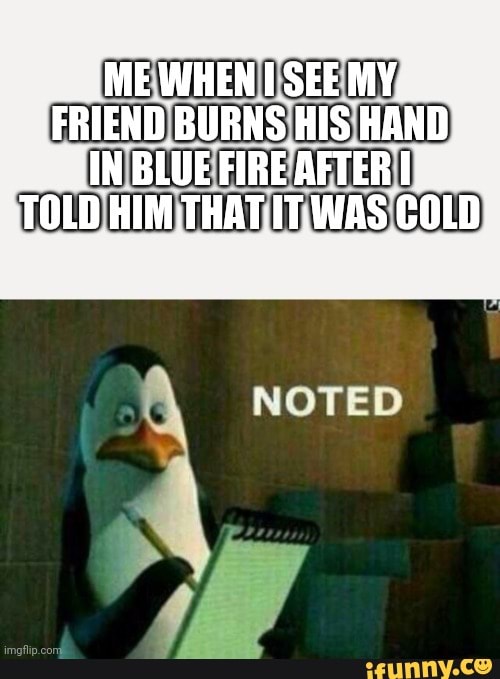 ME WHEN SEE MY FRIEND BURNS HIS HAND IN BLUE FIRE AFTER TOLD HIM THAT ...