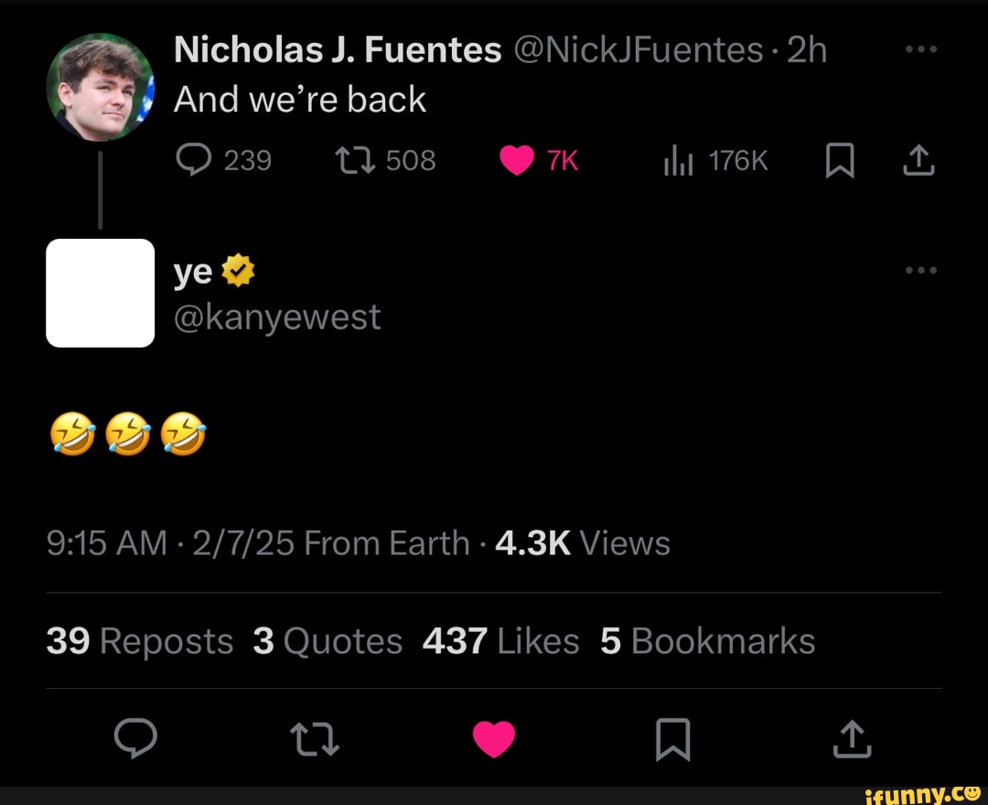 Nicholas J. Fuentes @NickJFuentes - And we're back 239 ye @kanyewest AM ...