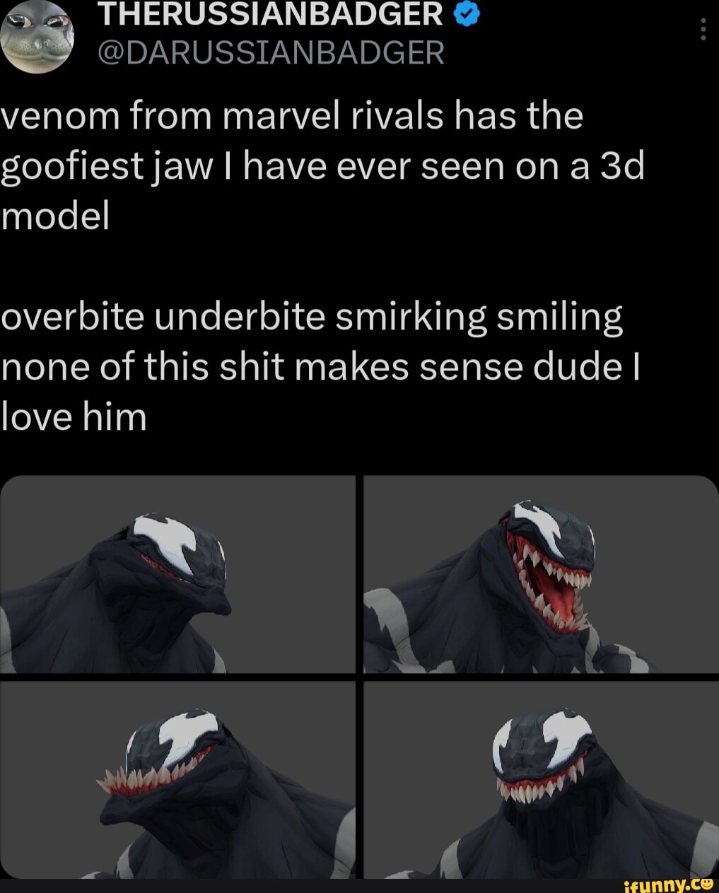 THERUSSIANBADGER @DARUSSIANBADGER venom from marvel rivals has the ...
