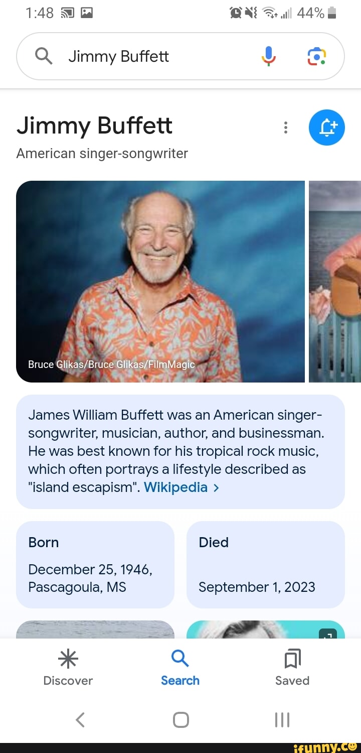 44% SS Q Jimmy Buffett Jimmy Buffett American singer-songwriter Bruce ...