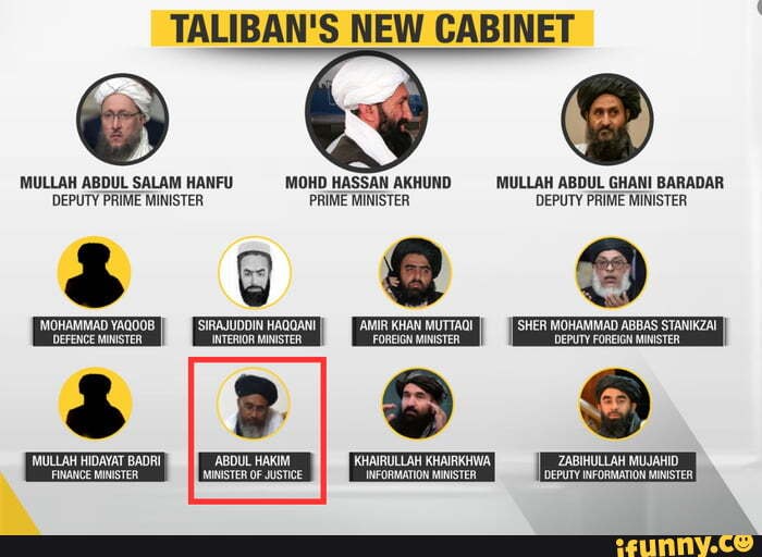 TALIBAN'S NEW CABINET MULLAH ABDUL SALAM HANFU MOHD HASSAN AKHUND ...
