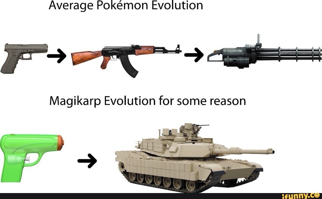 Average Pokemon Evolution Magikarp Evolution for some reason - iFunny