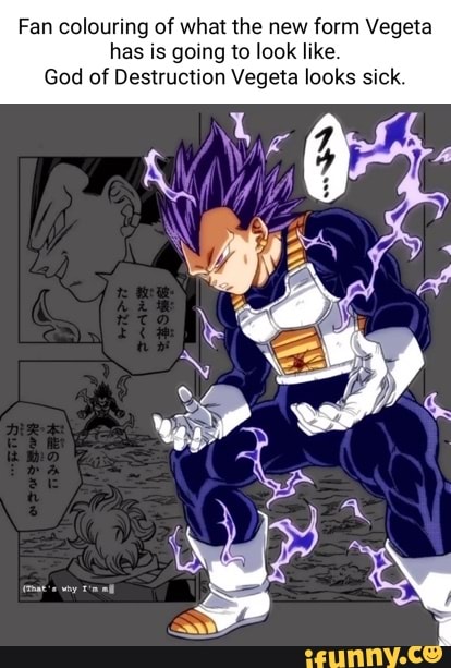 Fan colouring of what the new form Vegeta has is going to look like ...