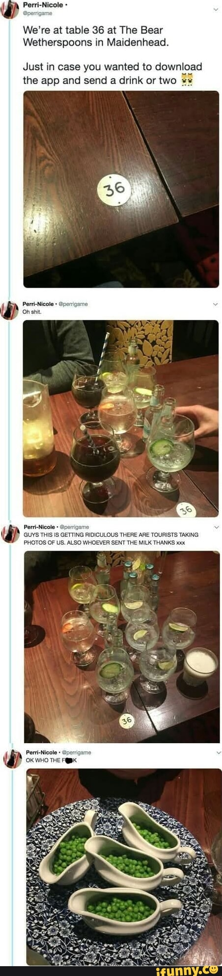 Perri-Nicole We're at table 36 at The Bear Wetherspoons in Maidenhead ...