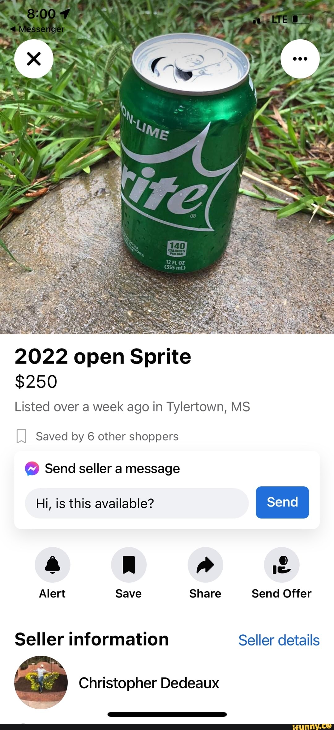 2022 open Sprite $250 Listed over a week ago in Tylertown, MS II Saved ...