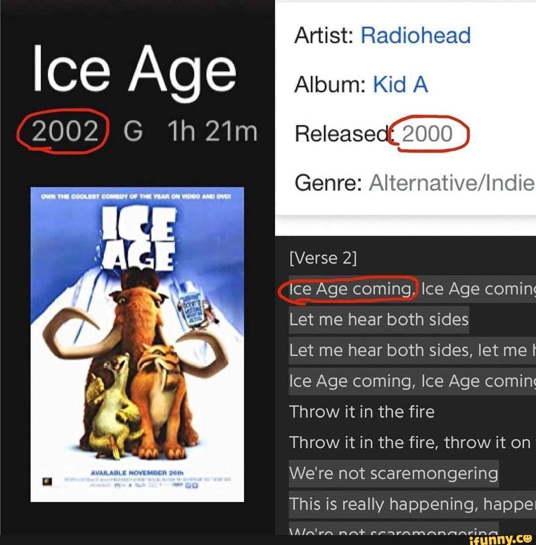 Ice Age 2002 G Artist: Radiohead Album: Kid A 2000 ) Genre: Alternative ...