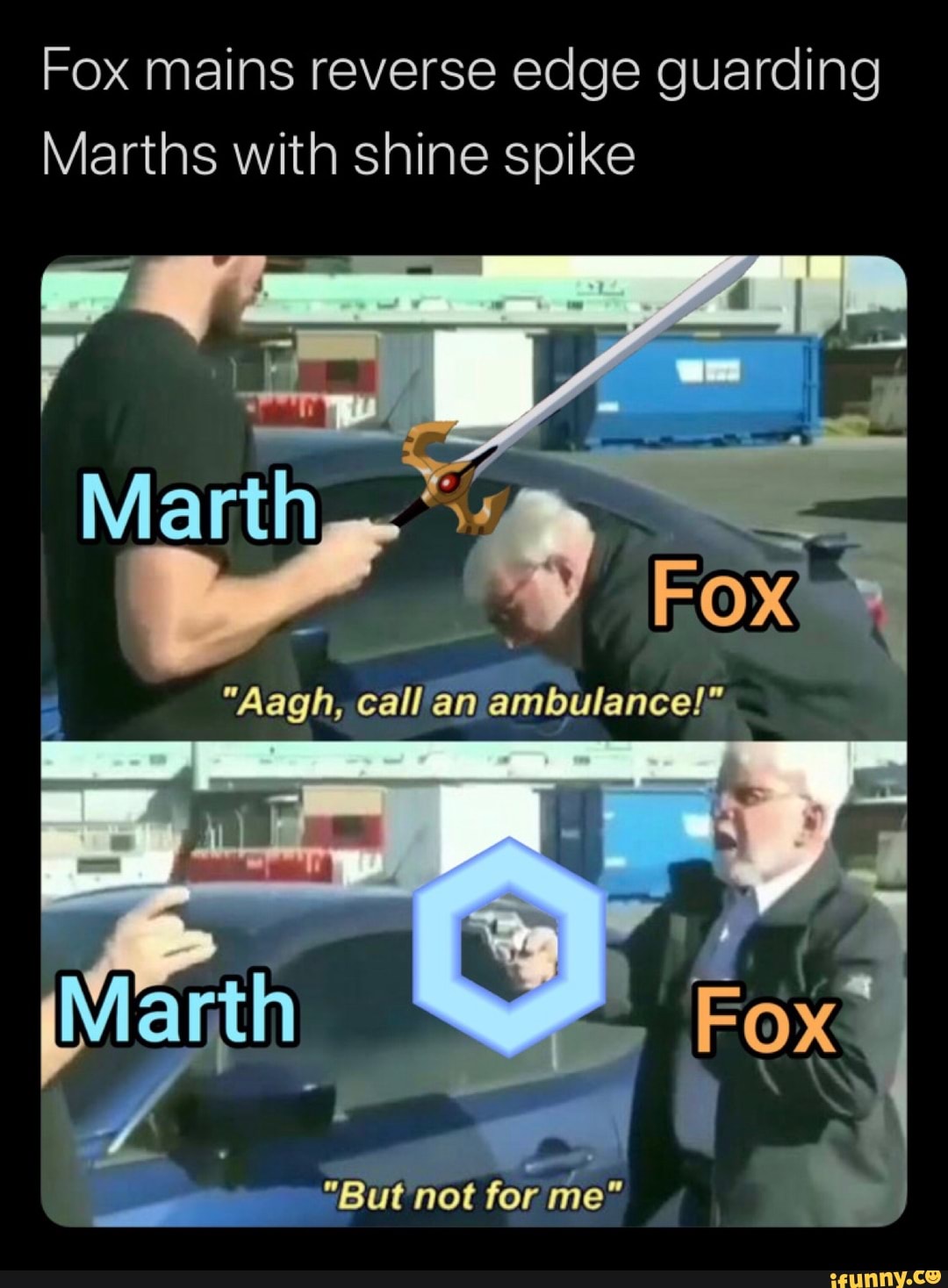 Fox mains reverse edge guarding Marths with shine spike "Aagh, call'an ...