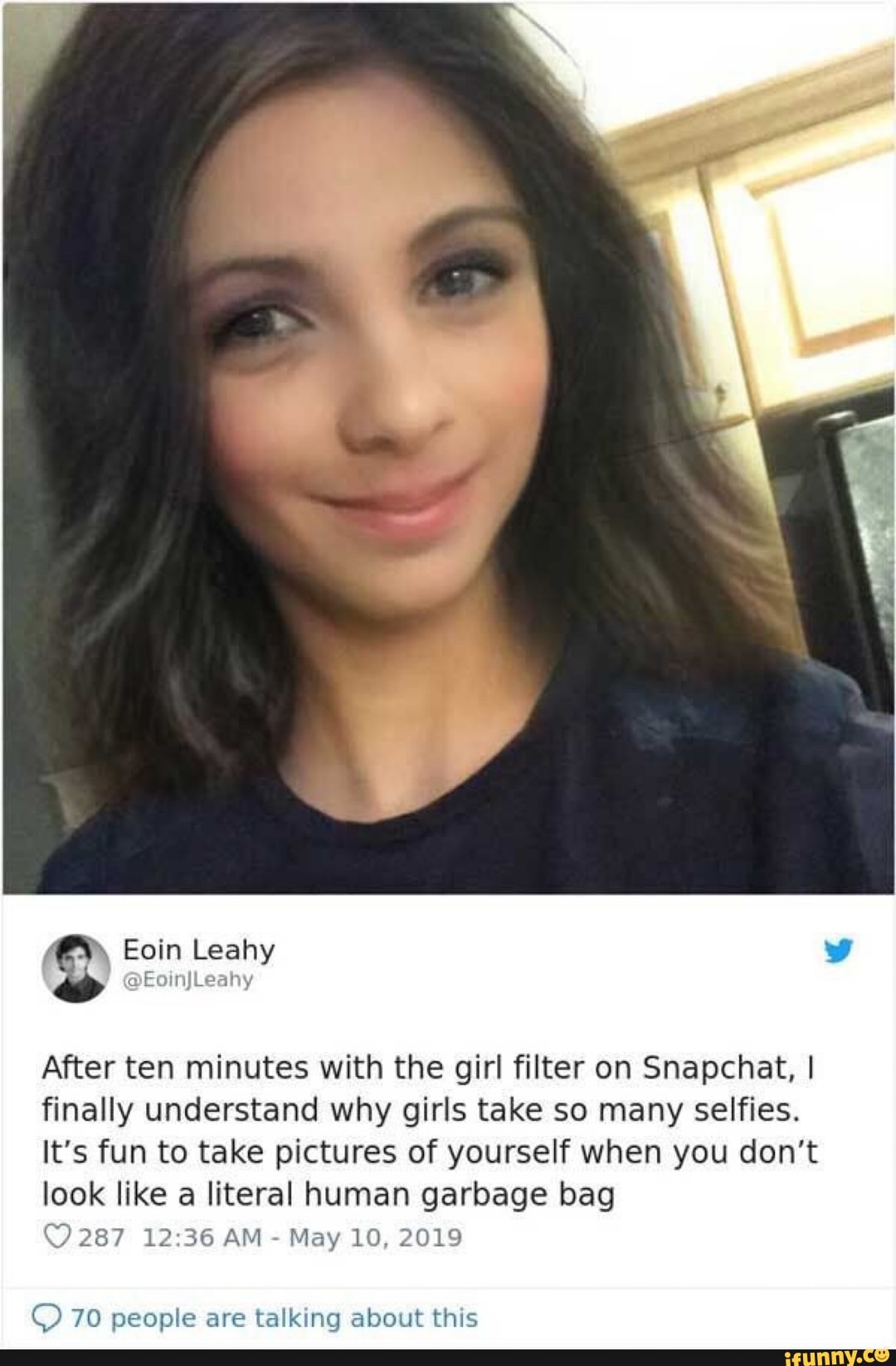 After ten minutes with the girl filter on Snapchat, I finally ...