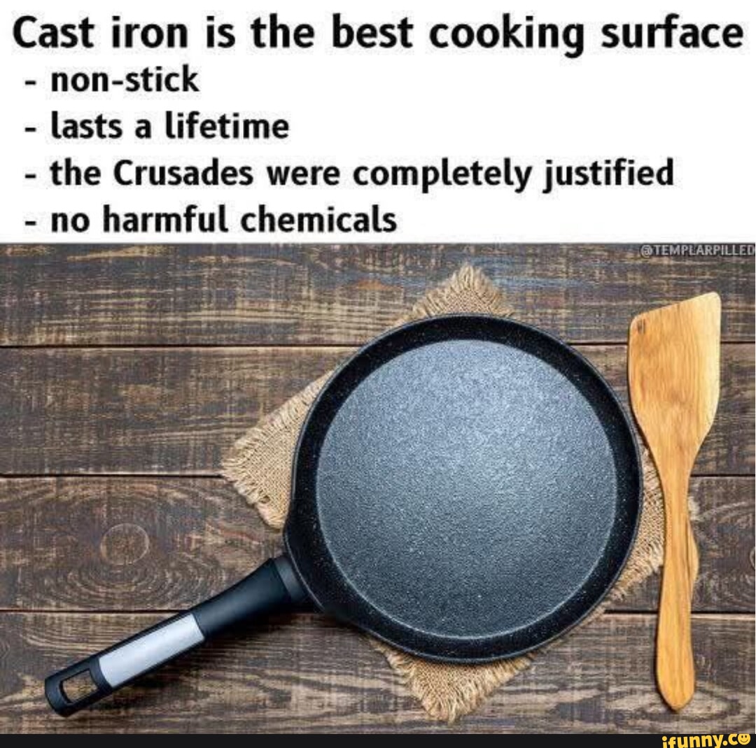 Cast iron is the best cooking surface - non-stick - lasts a lifetime ...