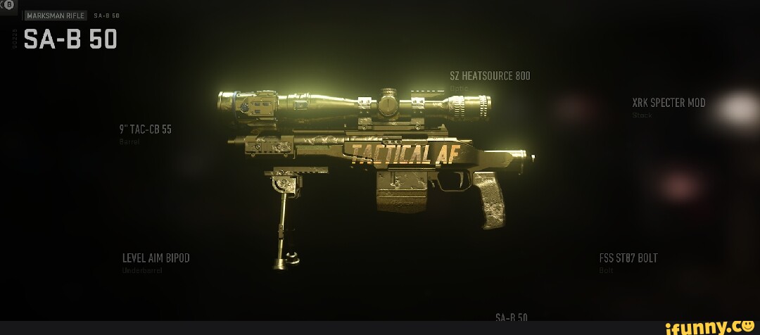 MARKSMANRIFLE) sx-0 SA-B 50 TAC-CB LEVEL AIM BIPOD. ac SOURCE 800 RK ...