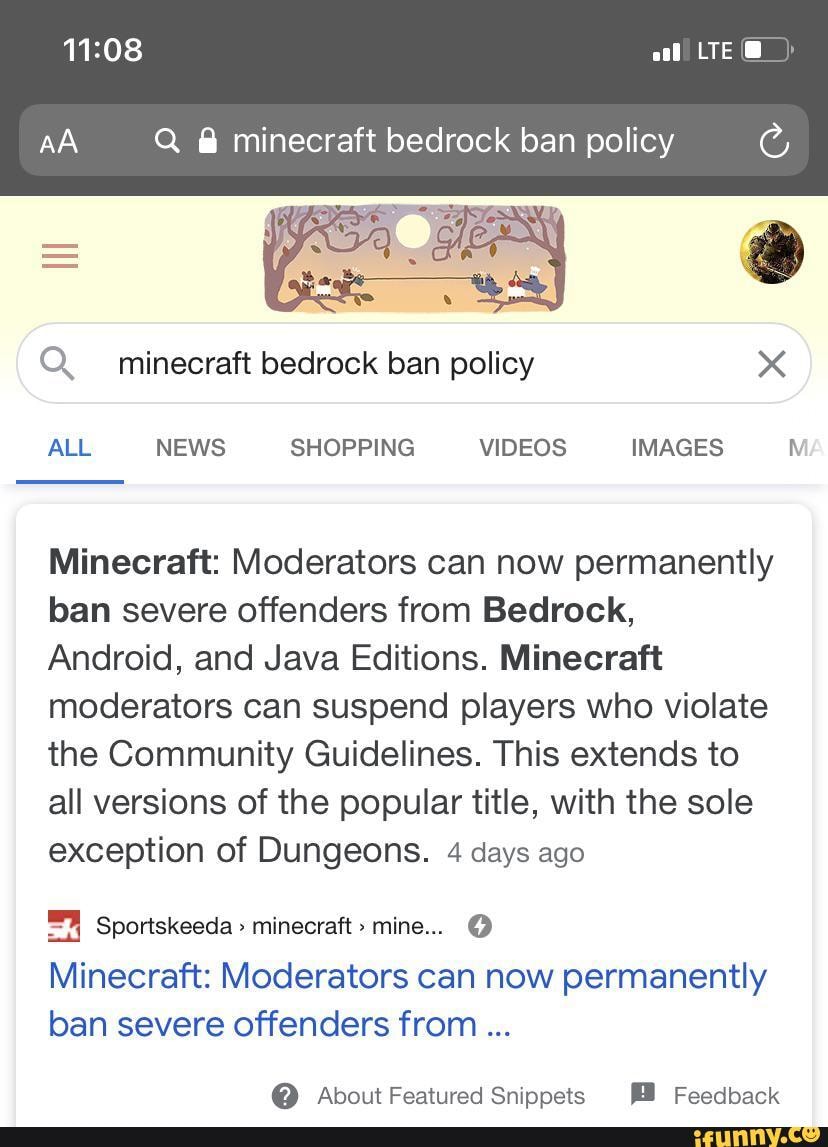 LTE @ AA Q minecraft bedrock ban policy minecraft bedrock ban policy ...