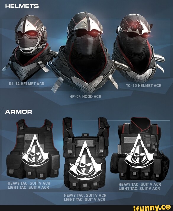 HELMETS RJ- 14 HELMET ACR: TC- 10 HELMET ACR HP-04 HOOD ACR ARMOR HEAVY ...