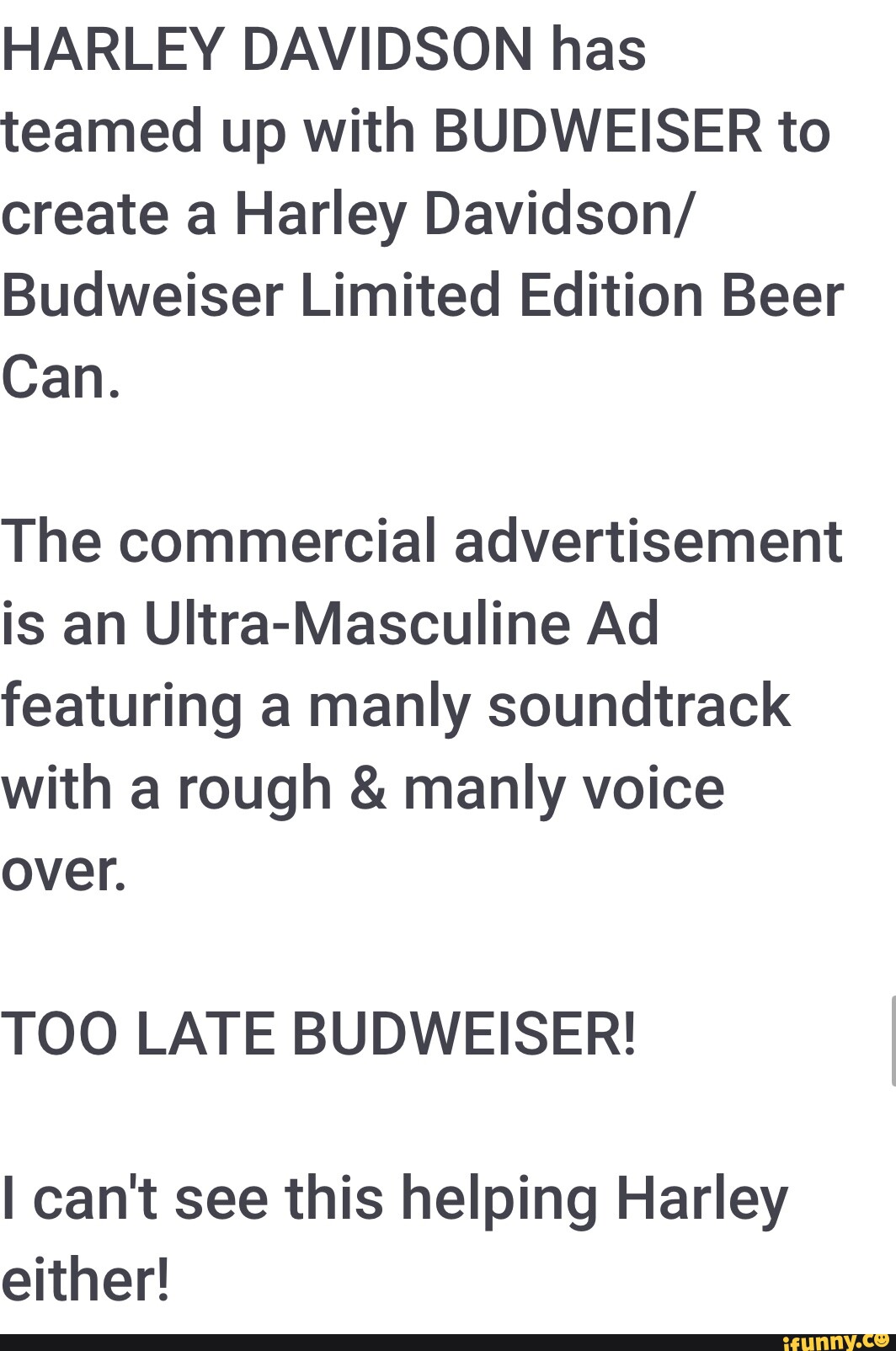 HARLEY DAVIDSON has teamed up with BUDWEISER to create a Harley ...