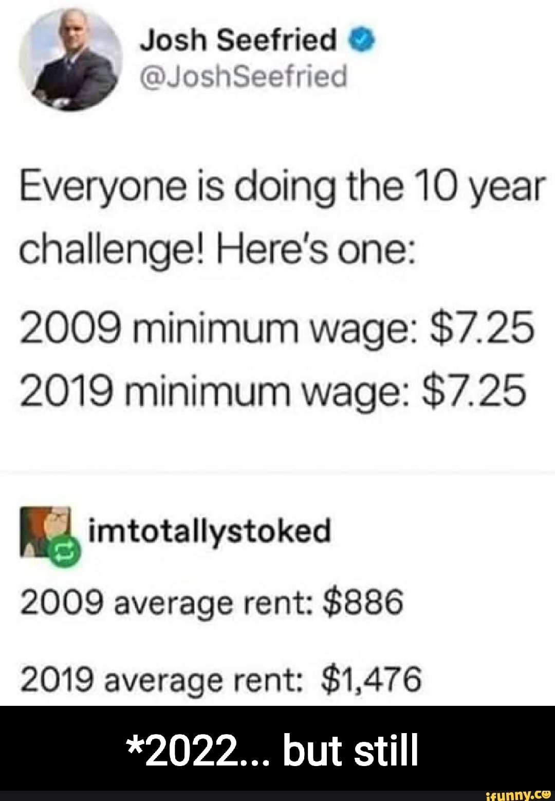 Josh Seefried @ dos SSeetied Everyone is doing the 10 year challenge ...