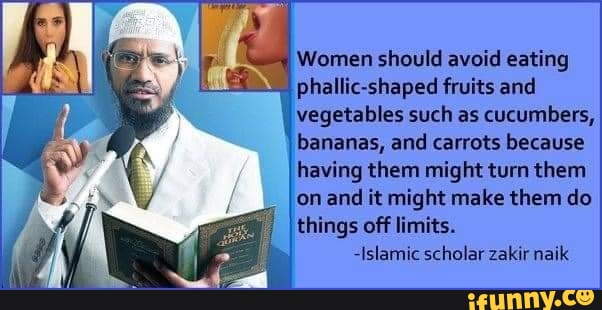 Women should avoid eating phallic-shaped fruits and vegetables such as ...