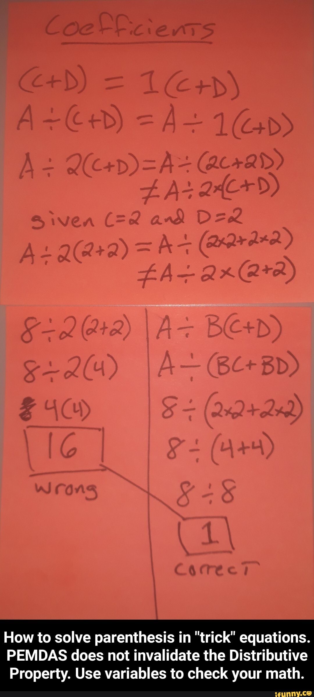 How to solve parenthesis in "trick" equations. PEMDAS does not ...