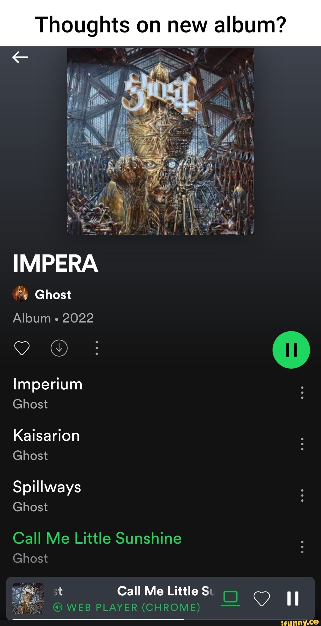 Thoughts on new album? IMPERA Ghost Album 2022 Imperium Ghost Kaisarion ...