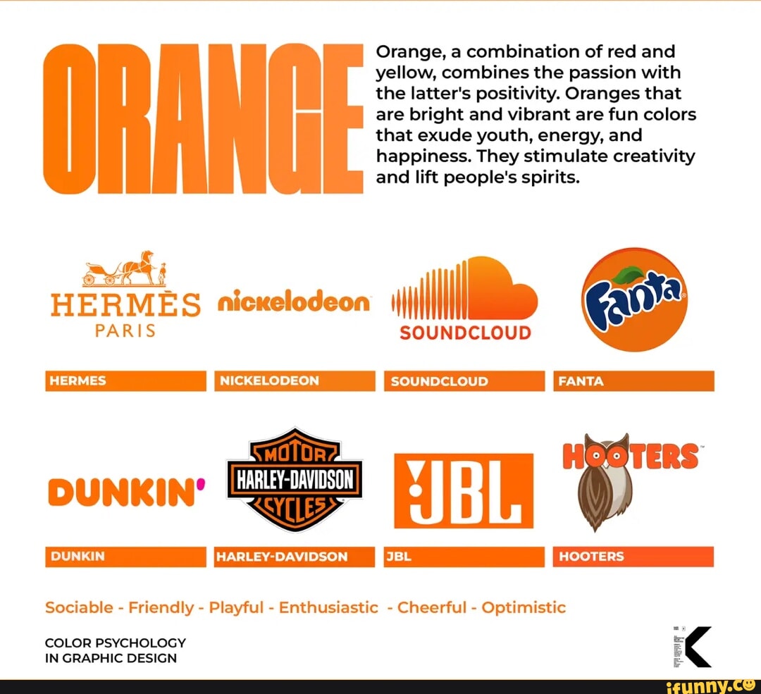 Orange, a combination of red and yellow, combines the passion with the ...